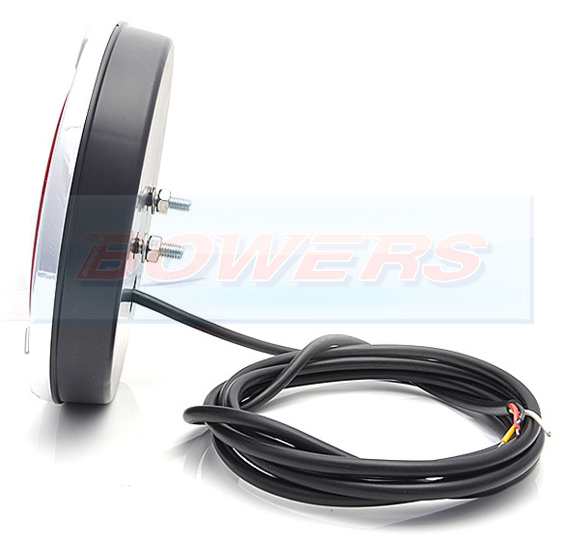 WAS W131 12v/24v Universal Chrome LED Rear Hamburger Combination Light ...